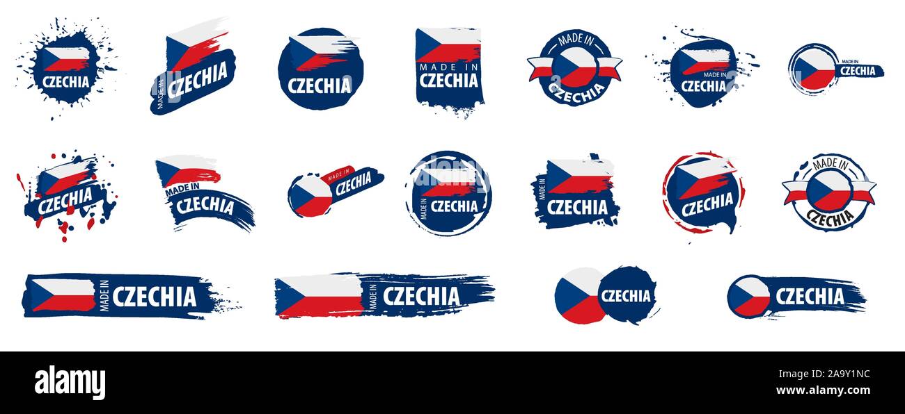 Vector set of flags of Czechia on a white background Stock Vector Image ...
