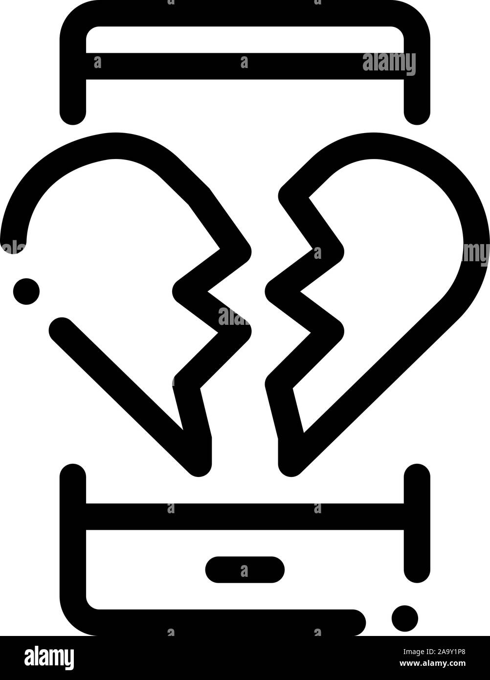 Broken Heart Icon Vector Outline Illustration Stock Vector Image & Art ...