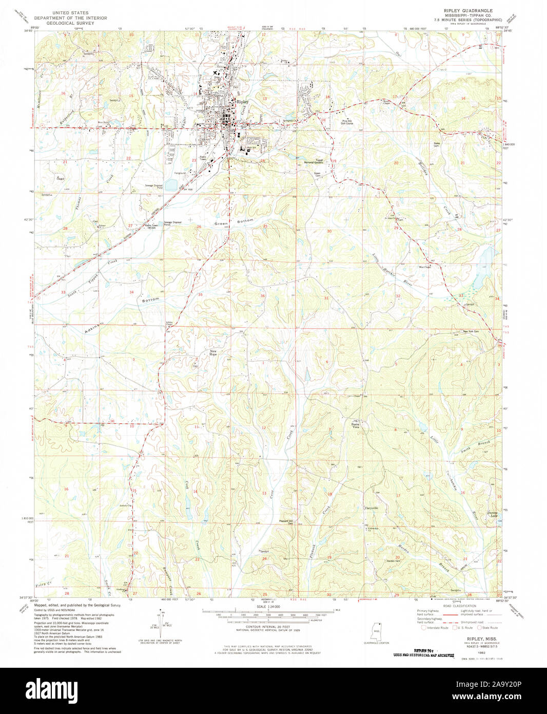 Ripley mississippi map hi-res stock photography and images - Alamy