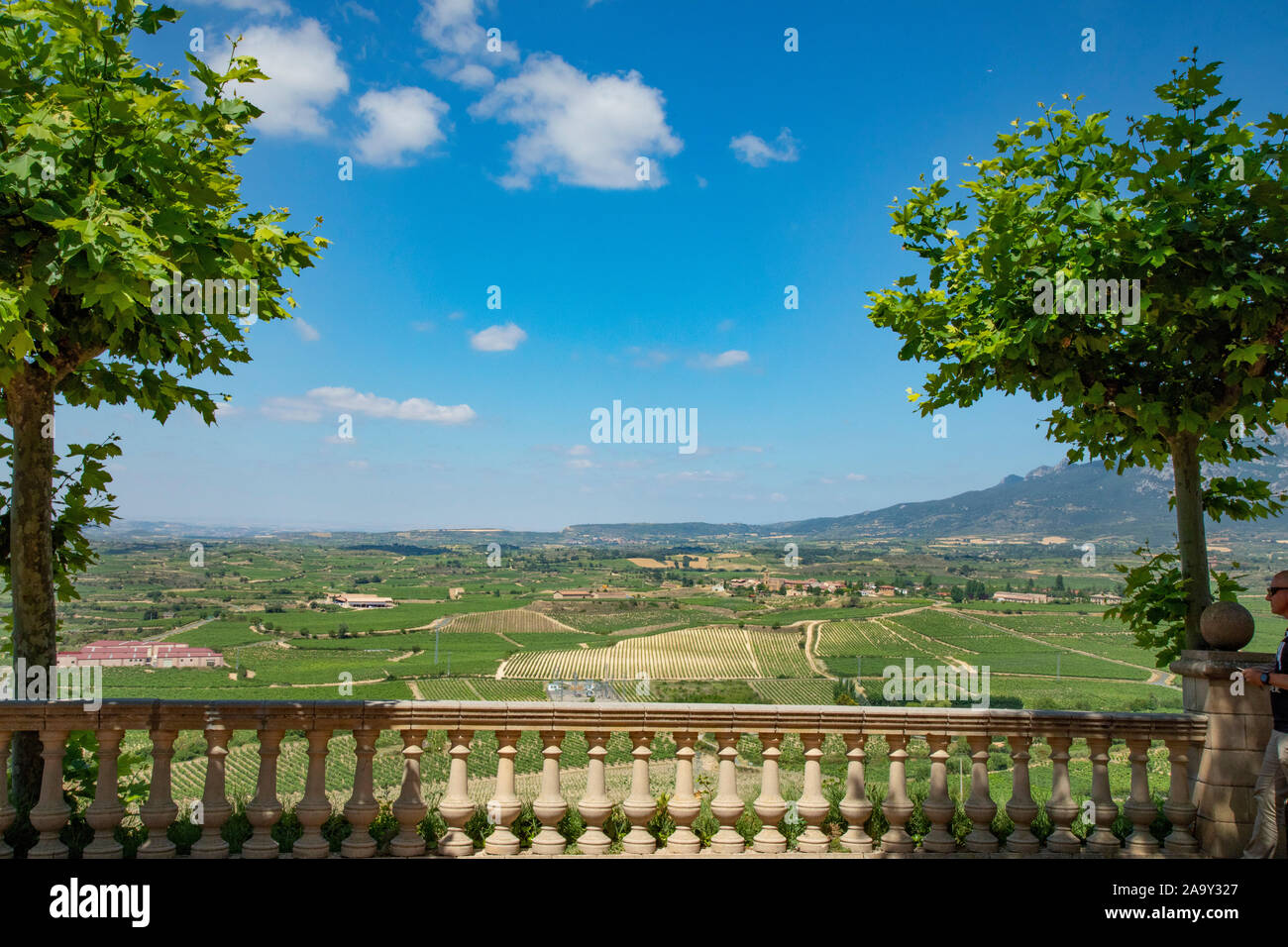 Overlook of Laguardia Rioja alavesa wine route. Alava. Basque country ...