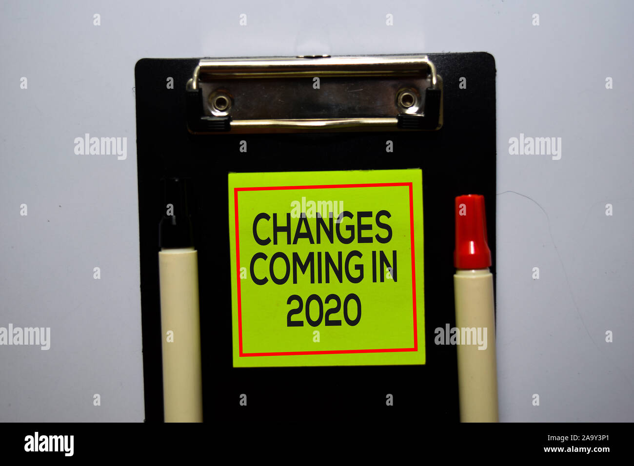 Changes Coming in 2020 text on sticky notes isolated on office desk ...