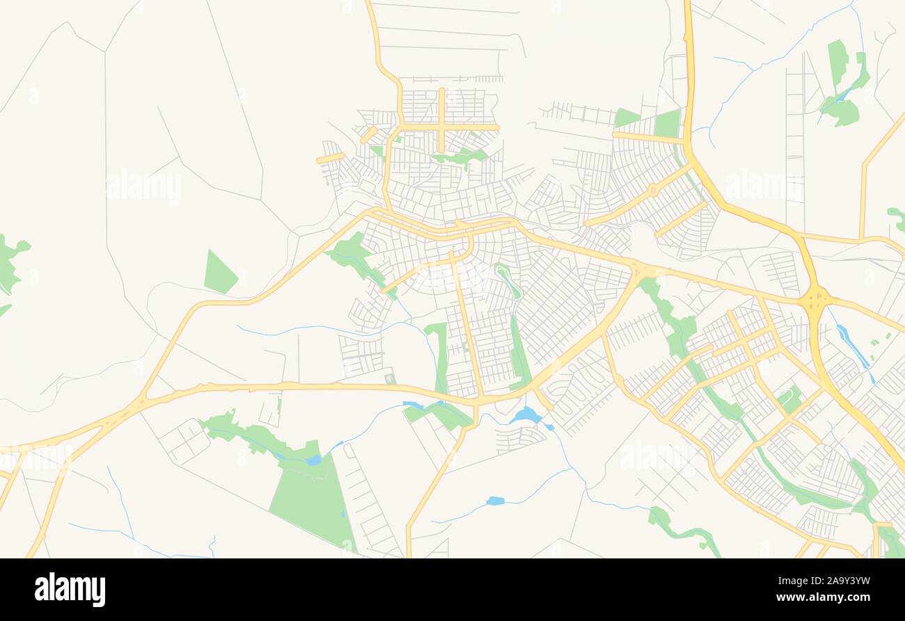 Printable street map of Cambe, Brazil. Map template for business use ...