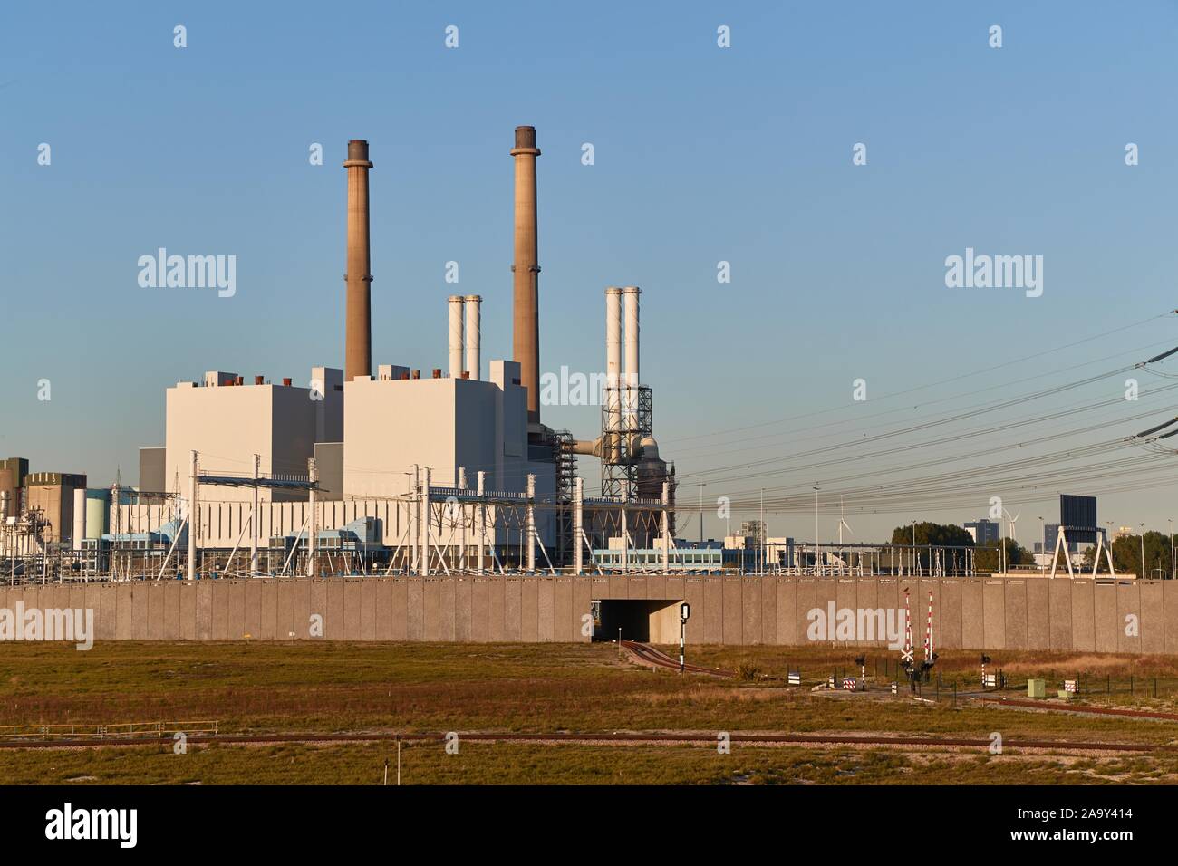 Power plant with modern building structue Stock Photo - Alamy
