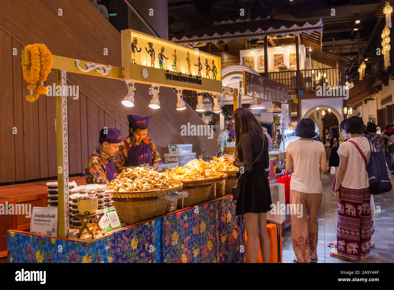 Iconsiam ,Thailand -Oct 30,2019:Ground floor floating market in ...