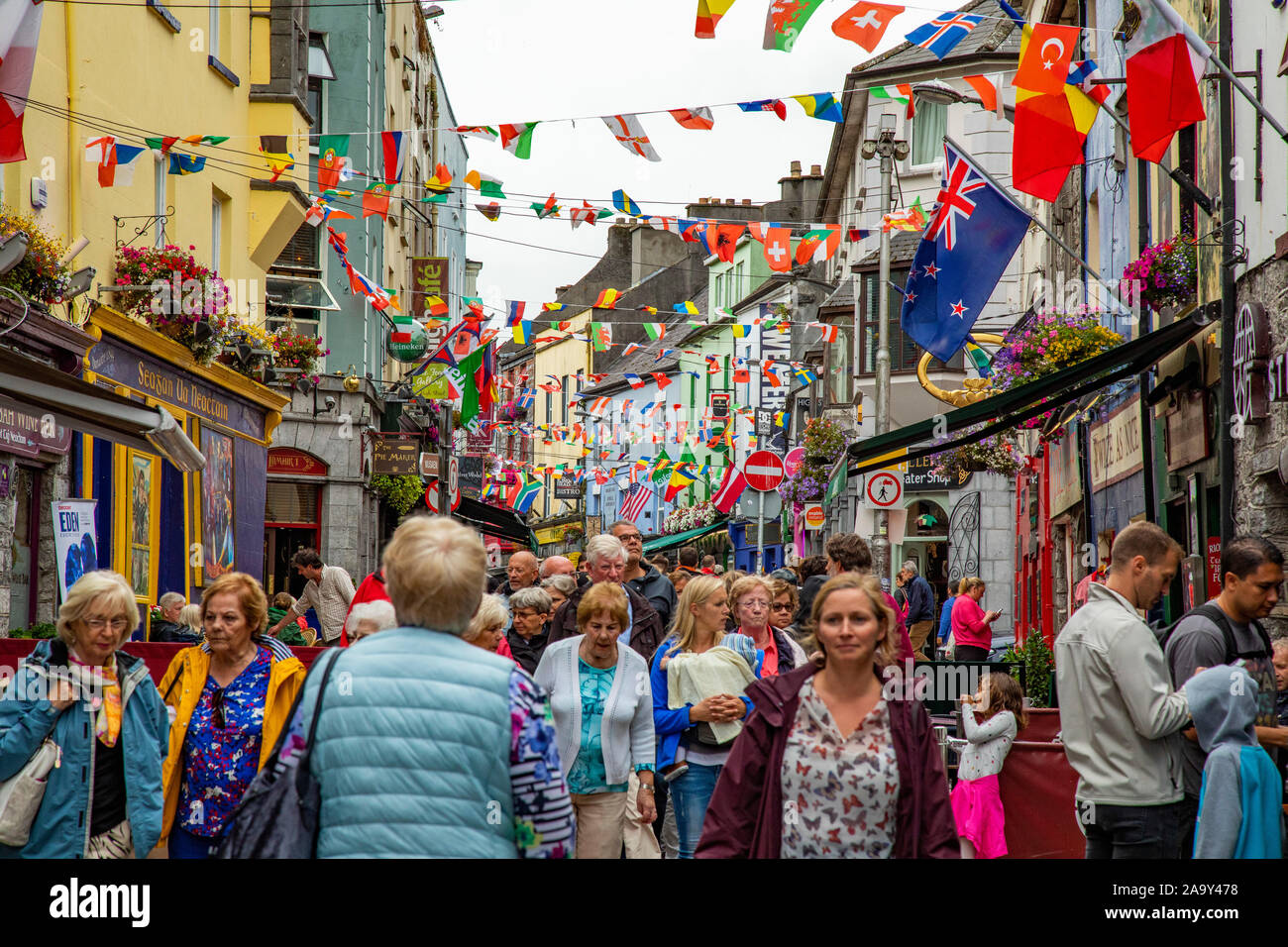 High Street pedestrian zone in Galway City, County Glaway, Ireland ...