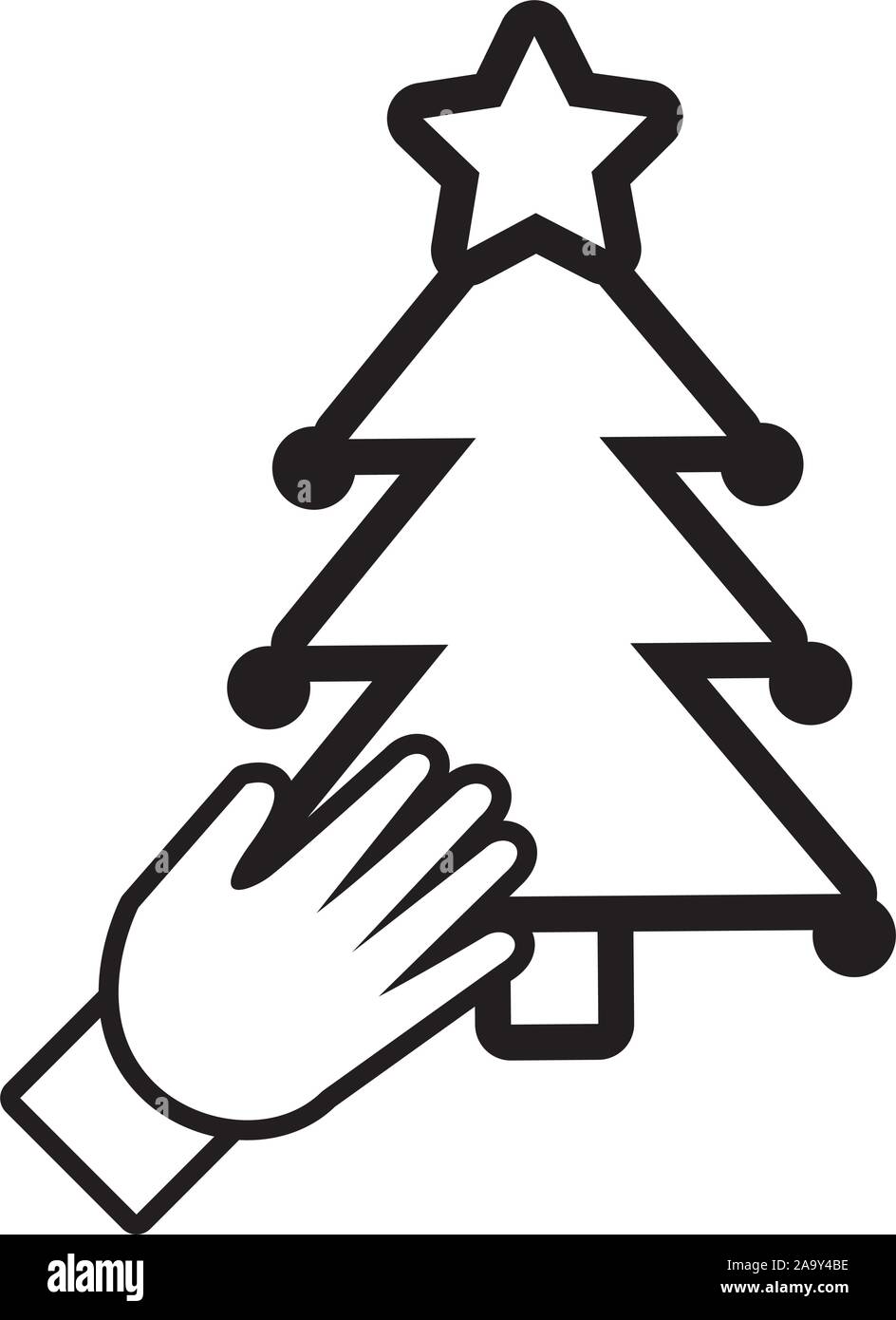 merry christmas pine tree icon Stock Vector Image & Art - Alamy