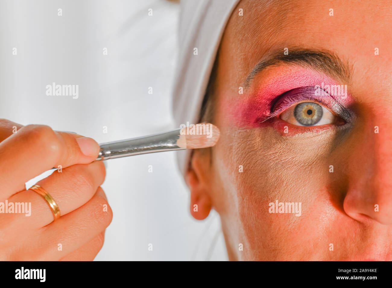 The process of creating makeup Stock Photo - Alamy