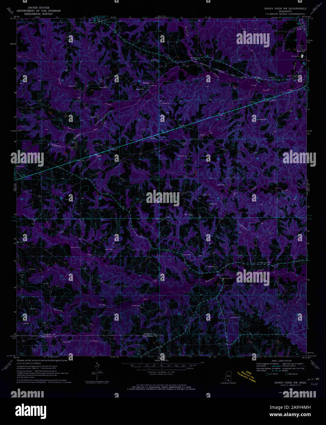 Map of sandy hook mississippi hi-res stock photography and images - Alamy