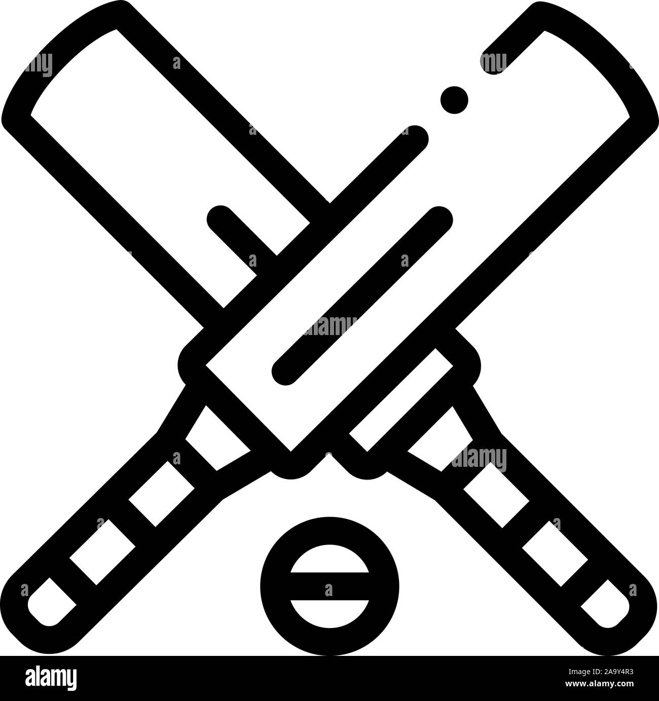 Bats with Ball Icon Vector Outline Illustration Stock Vector Image ...