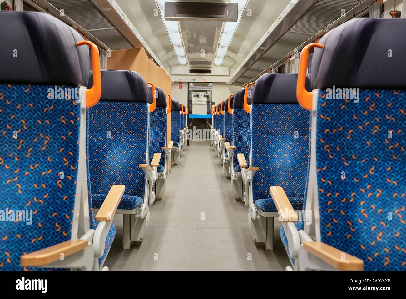 Passenger Train interior Stock Photo - Alamy