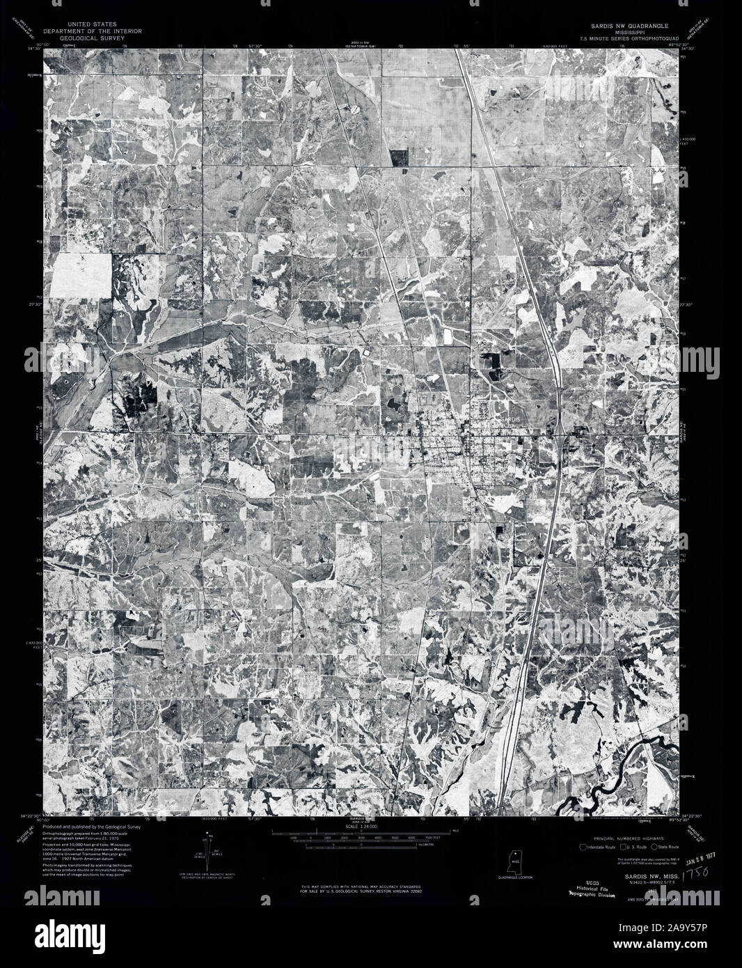 Map of sardis mississippi hi-res stock photography and images - Alamy