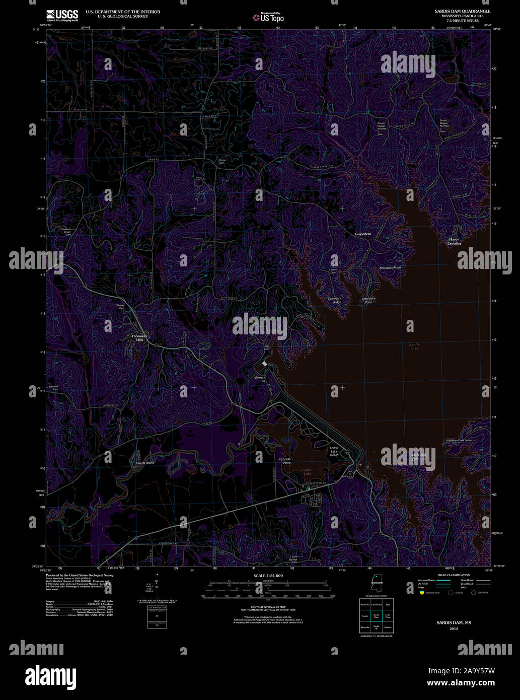Map of sardis mississippi hi-res stock photography and images - Alamy