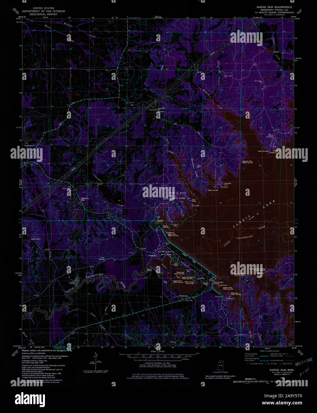 Map of sardis mississippi hi-res stock photography and images - Alamy