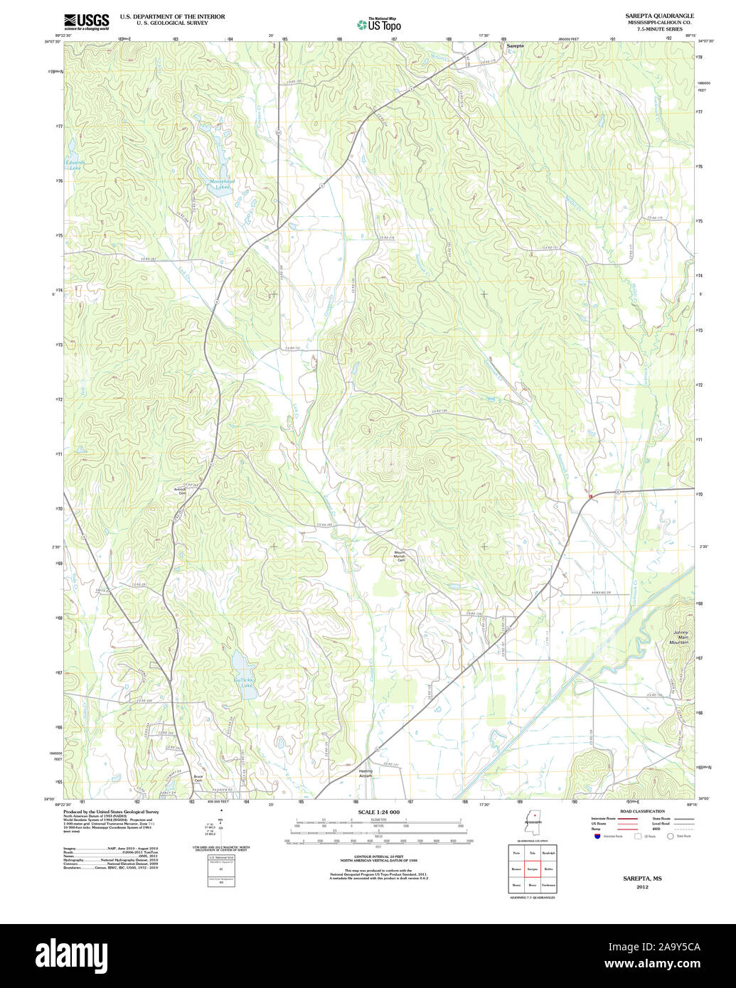 Sarepta mississippi map Cut Out Stock Images & Pictures - Alamy