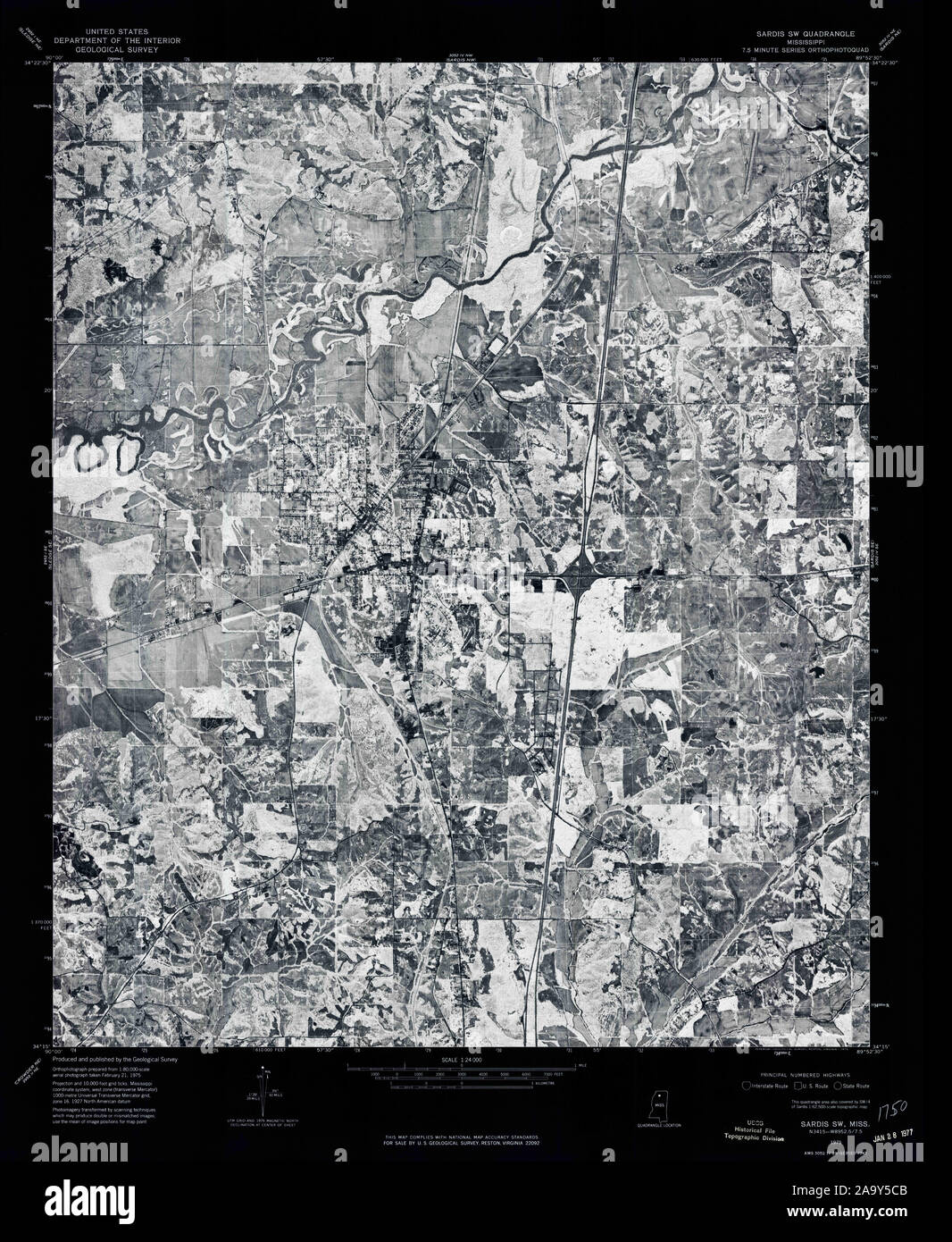 Map of sardis mississippi hi-res stock photography and images - Alamy