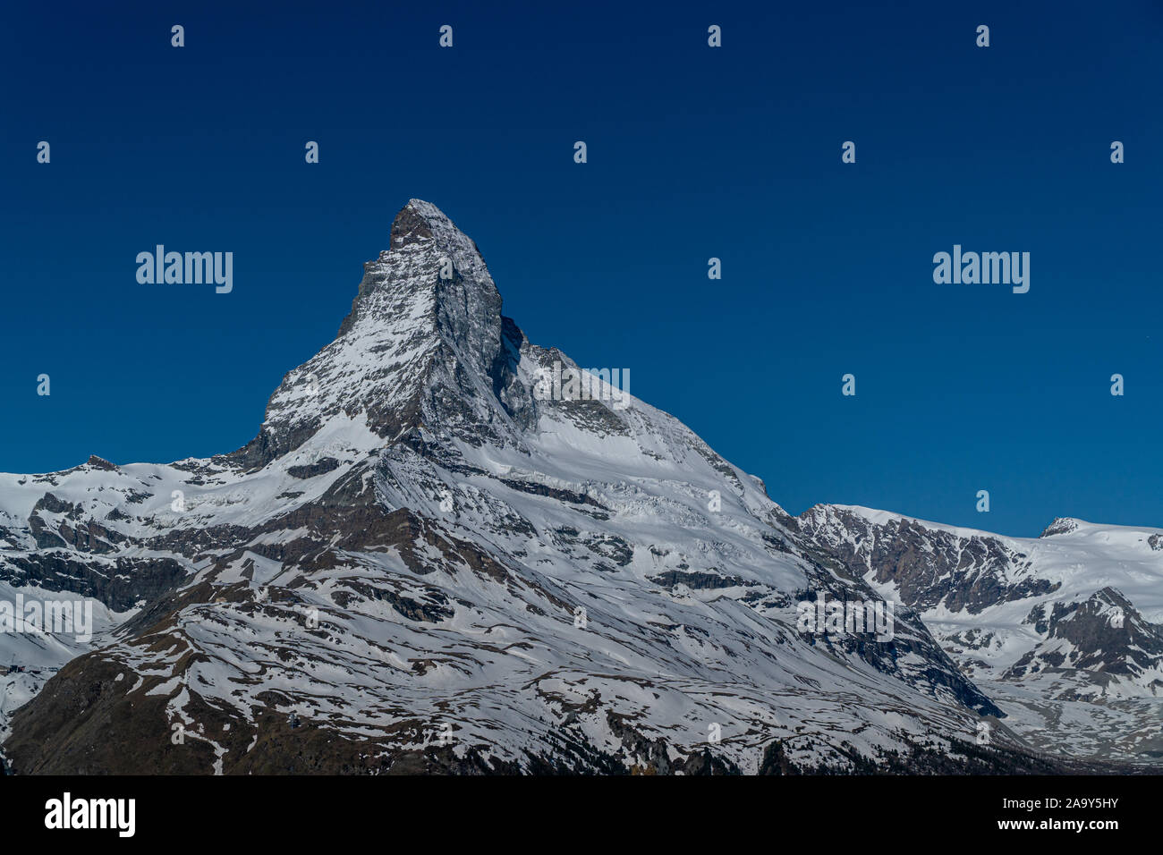 Panorama of east and north faces of the Matterhorn in Zermatt ...