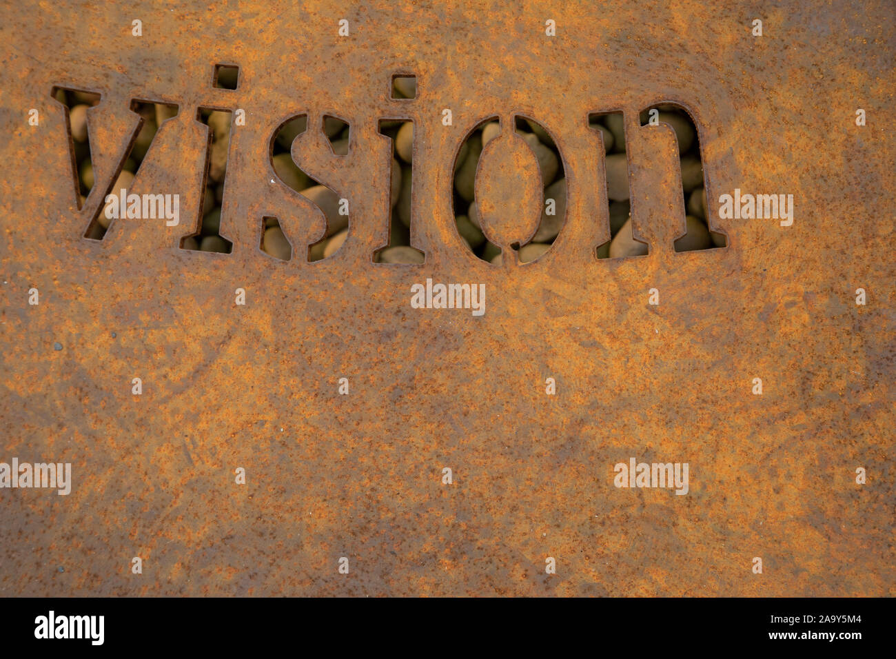 vision written in copper Stock Photo - Alamy