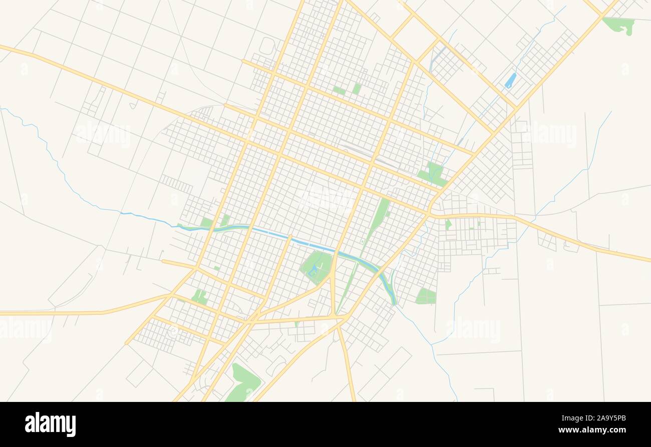 Printable street map of Pergamino, Argentina. Map template for business ...