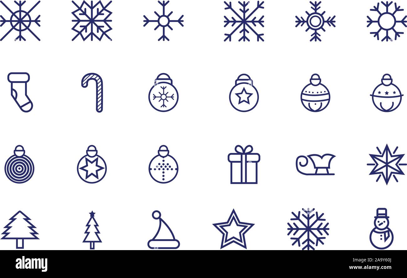 Christmas accessory icons set Cut Out Stock Images & Pictures - Alamy