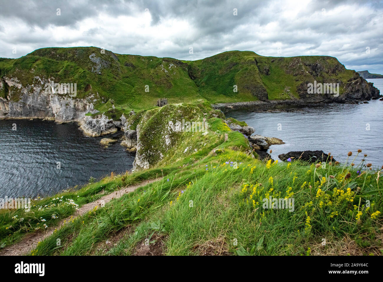 Kinbane Castle in County Antrim, Northern Ireland Stock Photo - Alamy