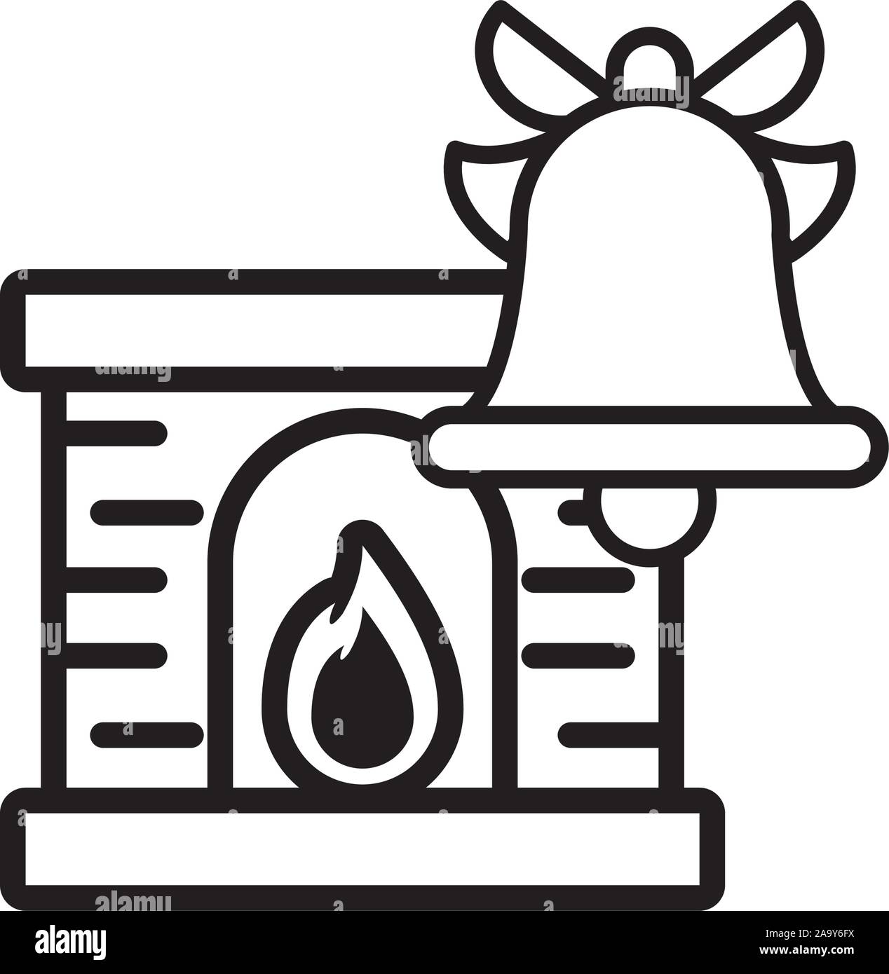 merry christmas house chimney icon Stock Vector Image & Art - Alamy