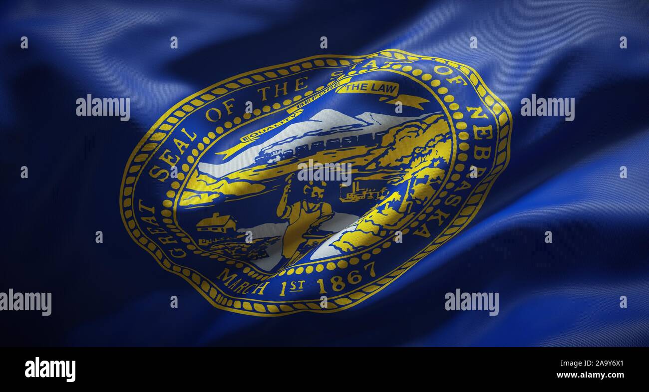 Official flag of the state of Nebraska. United States of America Stock ...