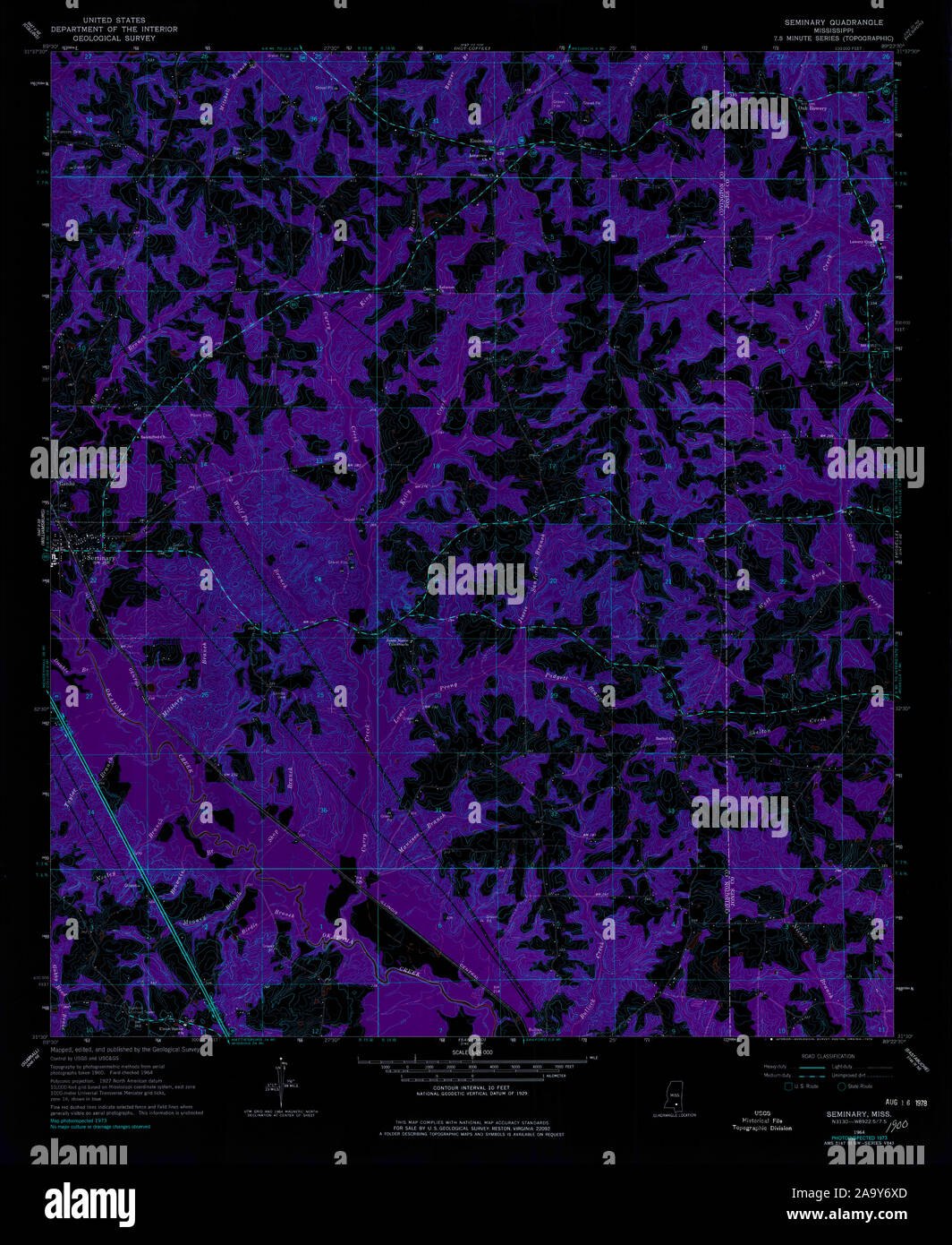 Map of seminary mississippi hi-res stock photography and images - Alamy