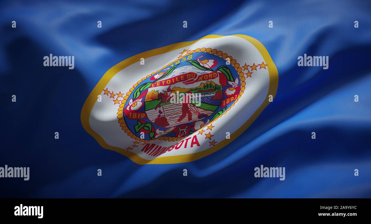 Official flag of the state of Minnesota. United States of America Stock ...