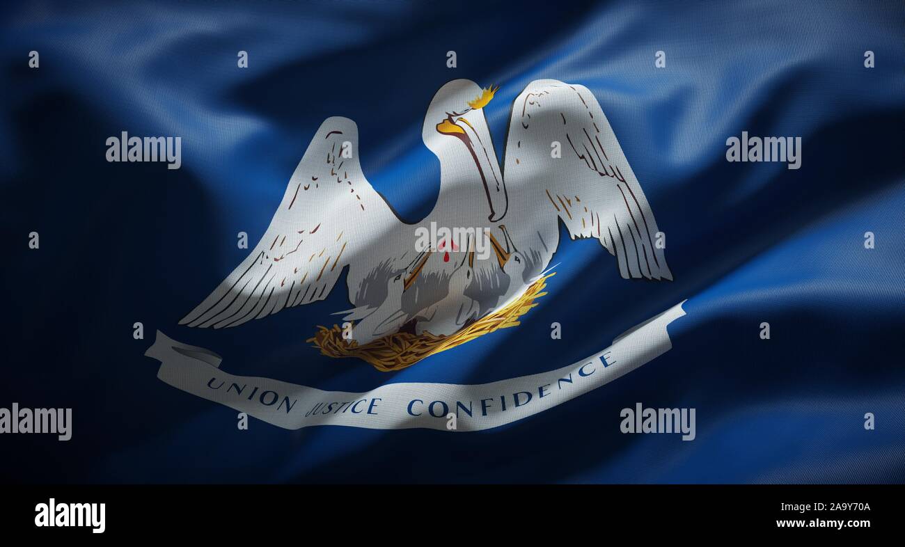 Official flag of the state of Louisiana. United States of America Stock ...