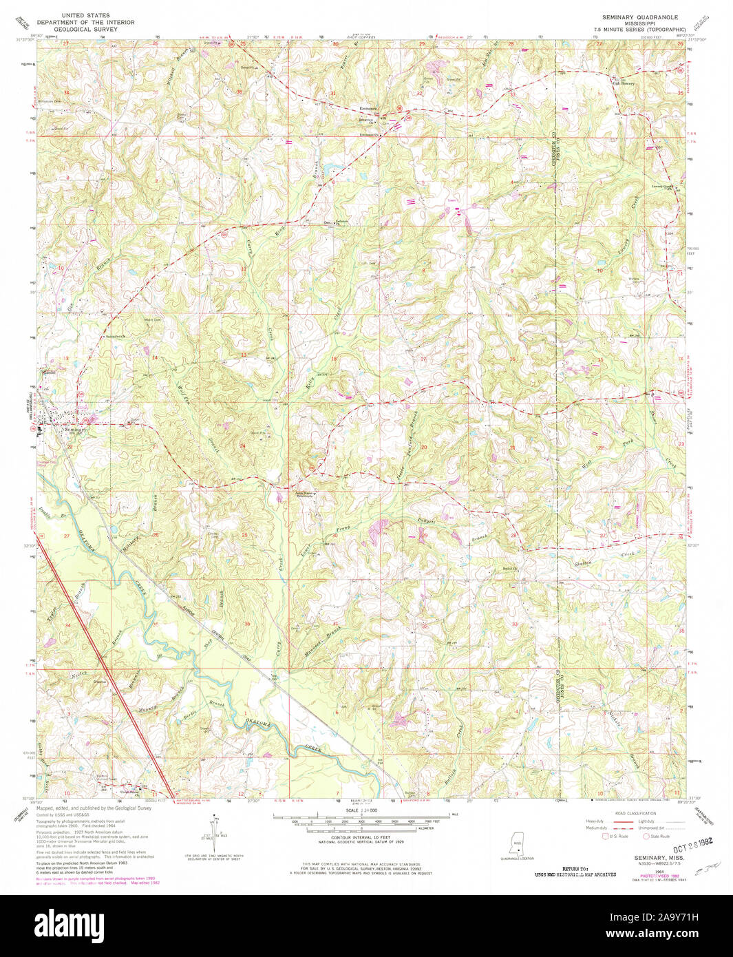 Map of seminary mississippi hi-res stock photography and images - Alamy