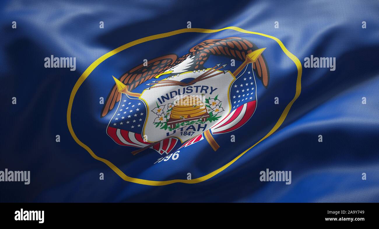Official flag of the state of Utah. United States of America Stock ...