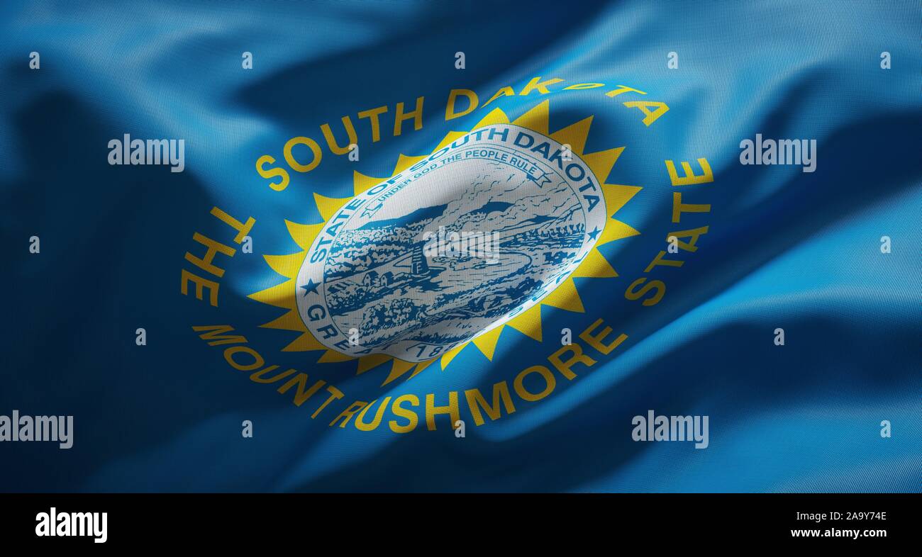 Official flag of the state of South Dakota. United States of America ...