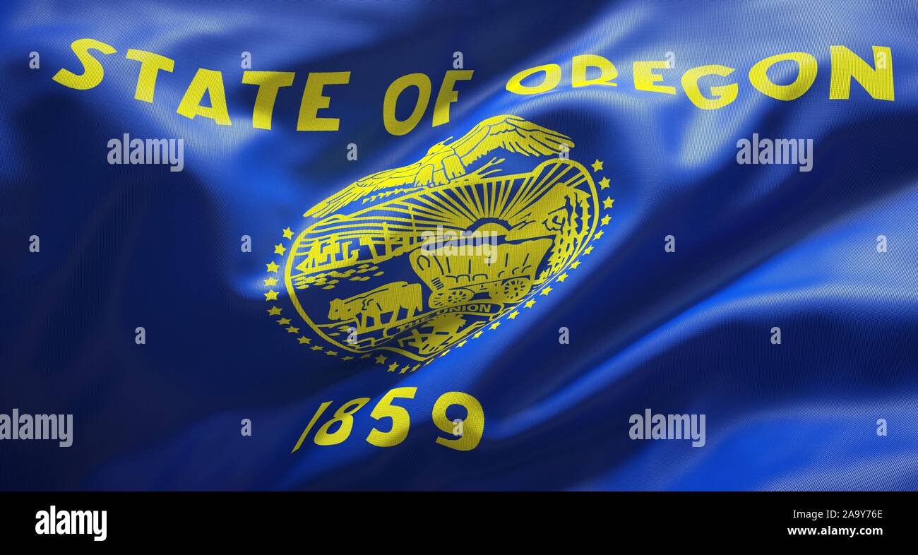 Official flag of the state of Oregon. United States of America Stock ...