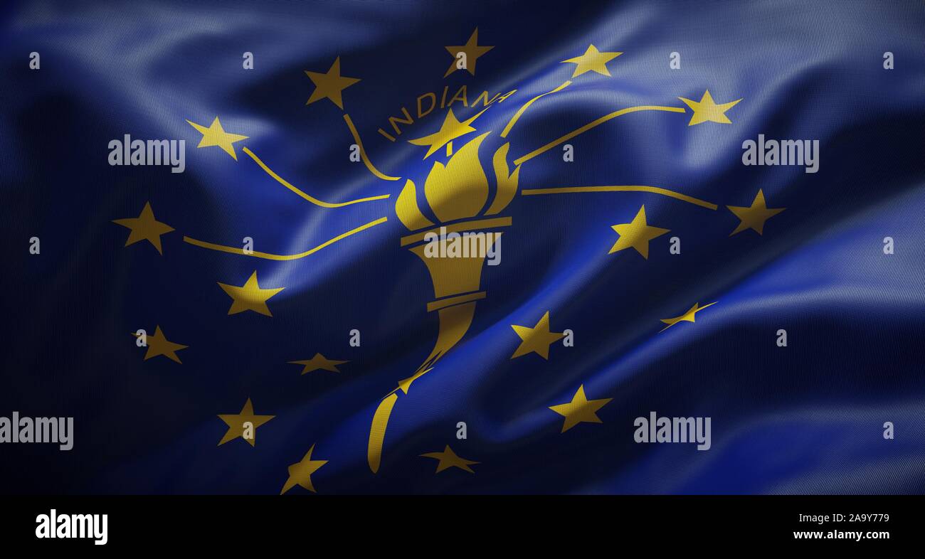 Official flag of the state of Indiana. United States of America Stock ...