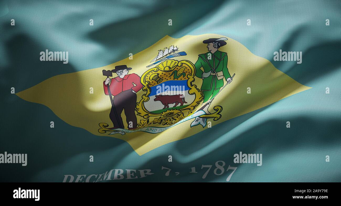 Official flag of the state of Delaware. United States of America Stock ...