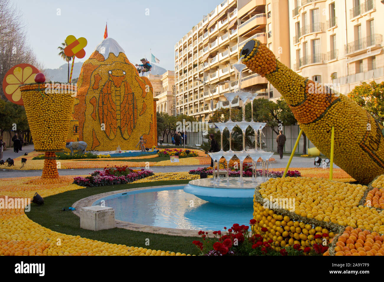 MENTON, FRANCE - FEB 27,2012: Lemon Festival on French Riviera ...