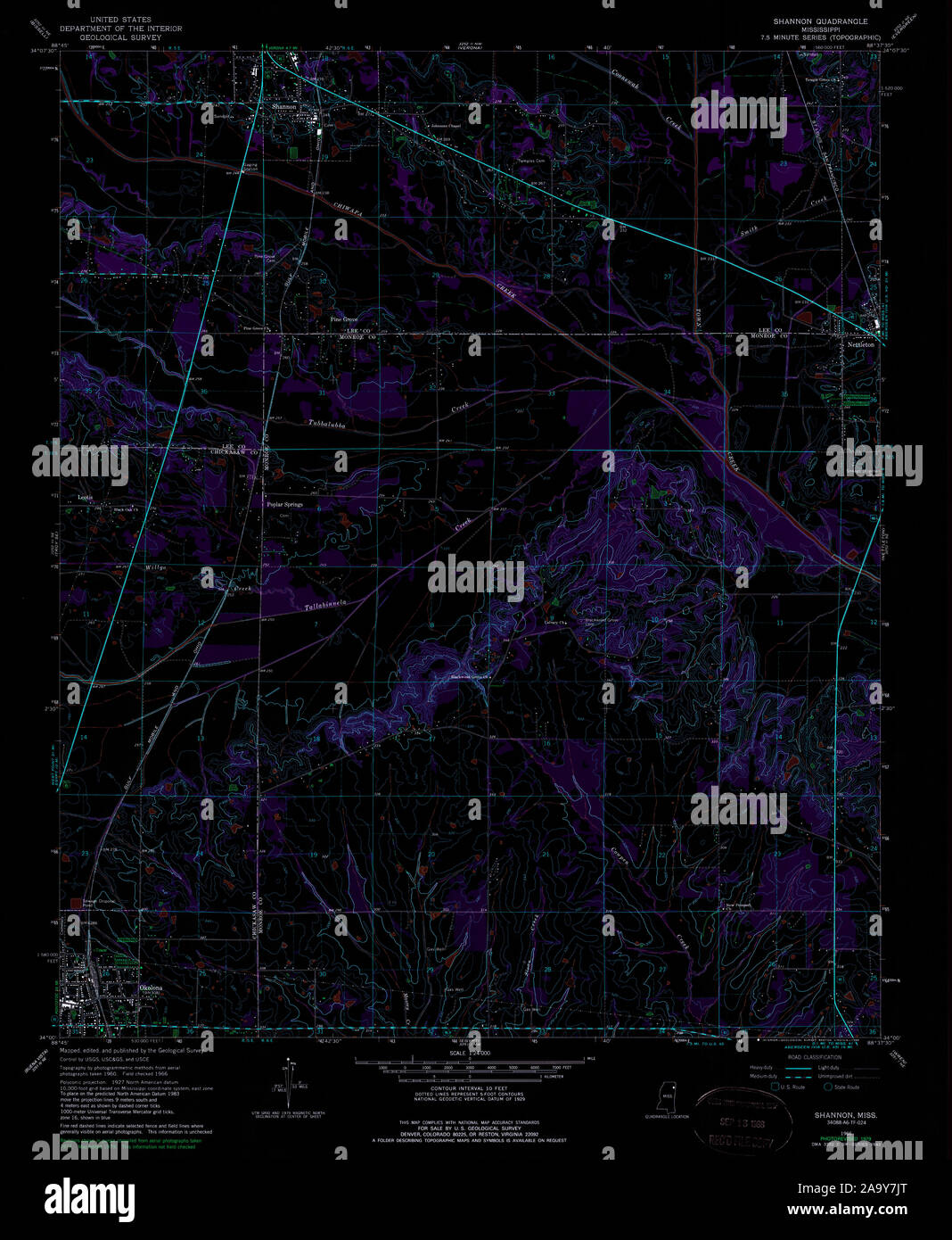 Map of shannon mississippi hi-res stock photography and images - Alamy