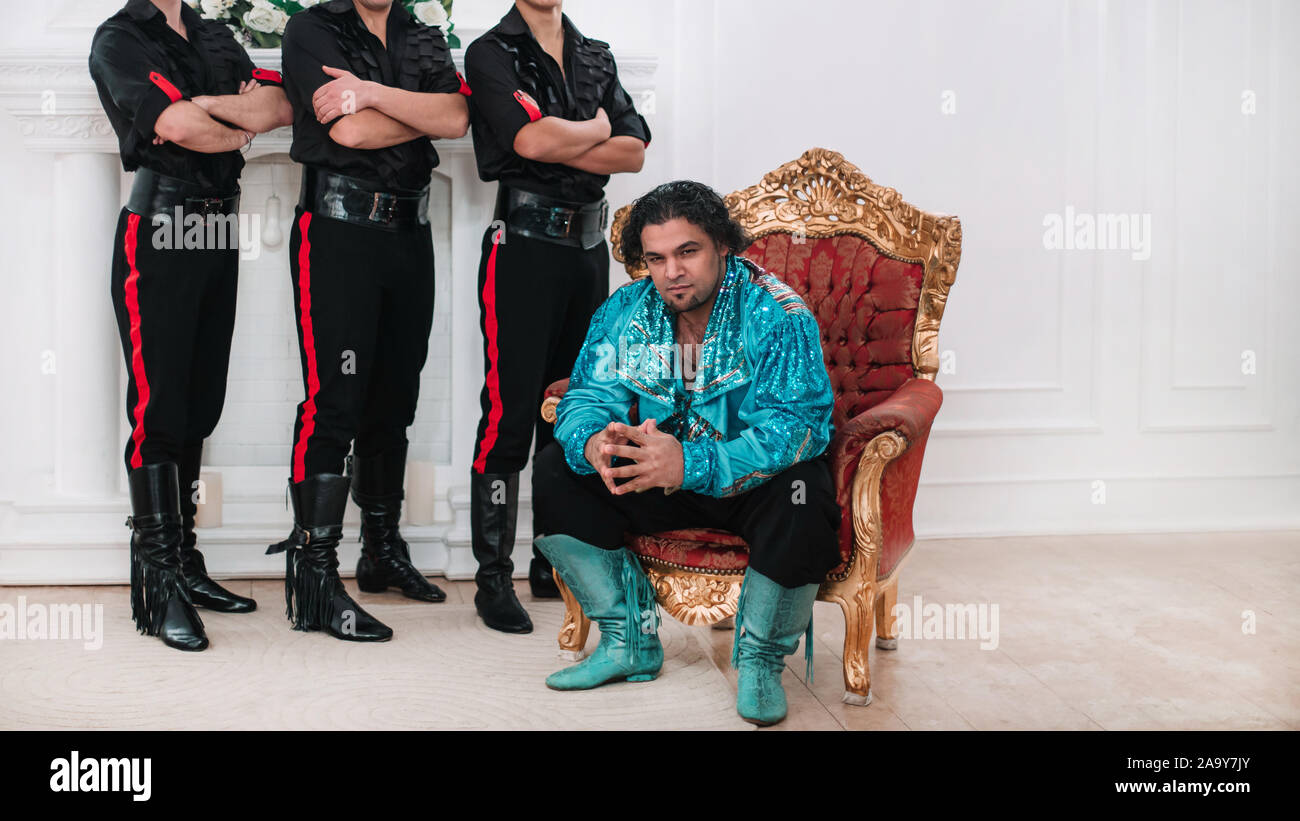 group of male dancers in Gypsy costumes Stock Photo - Alamy