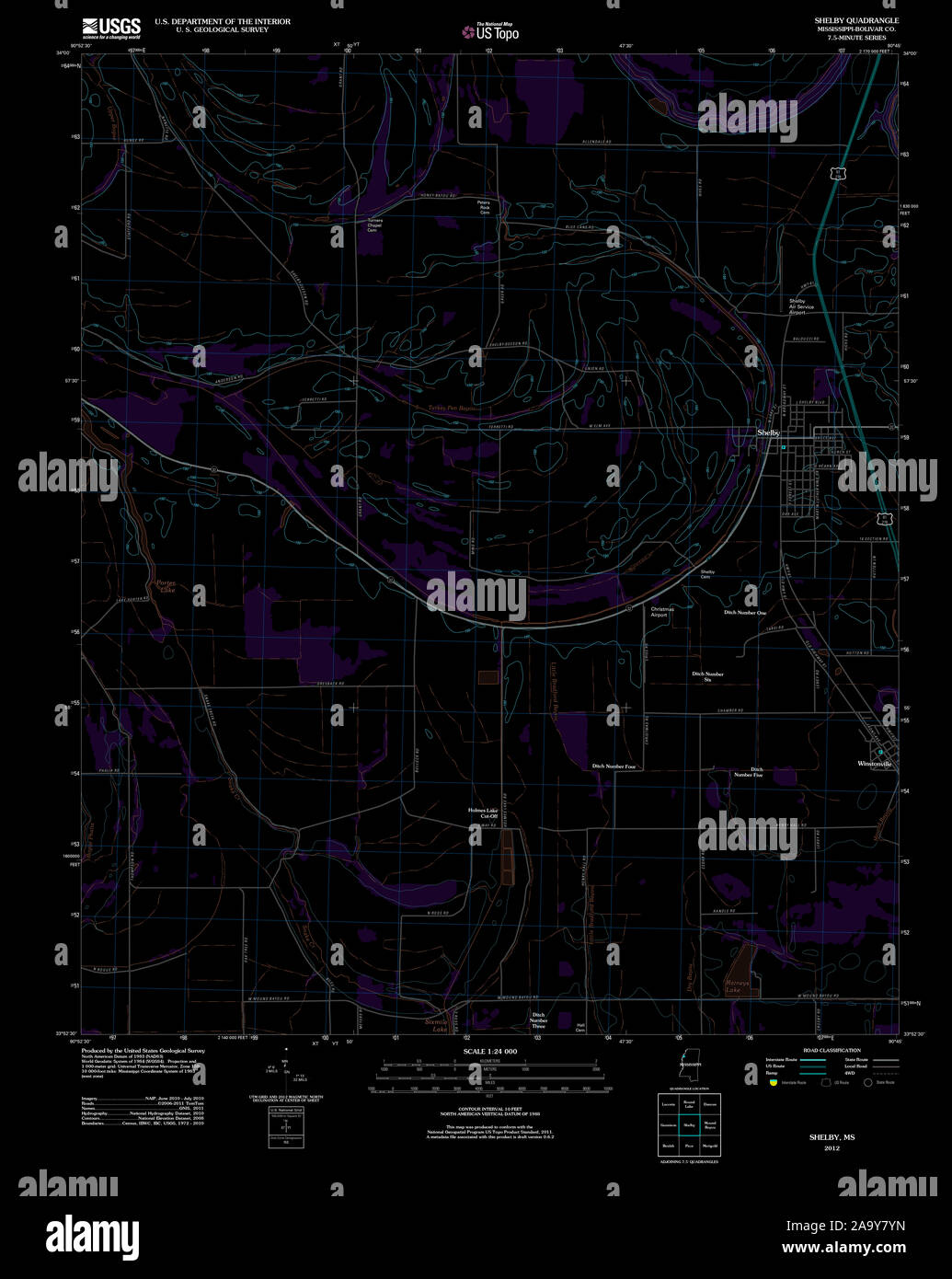 Map of shelby mississippi hi-res stock photography and images - Alamy