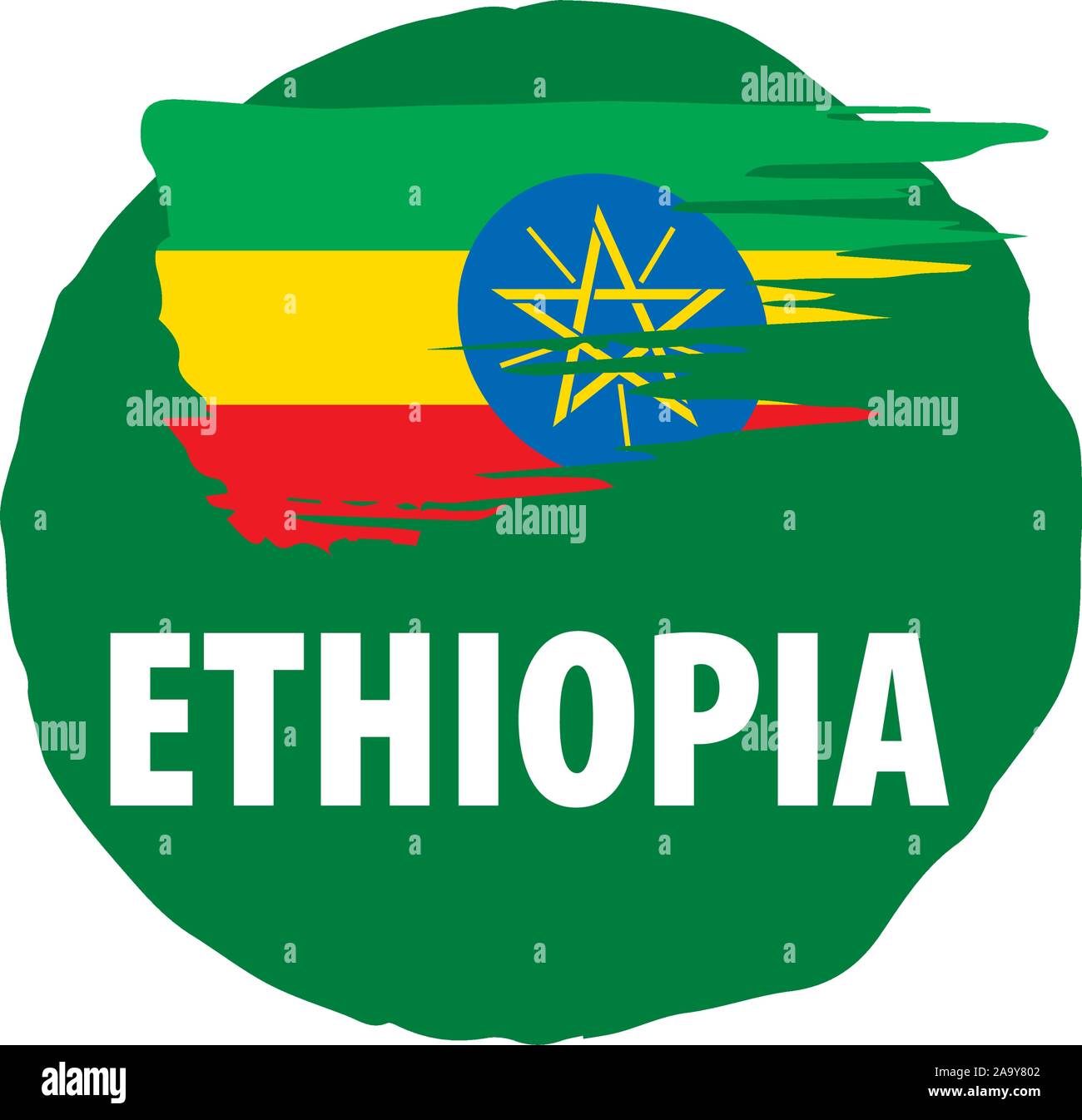 Ethiopia flag, vector illustration on a white background Stock Vector ...