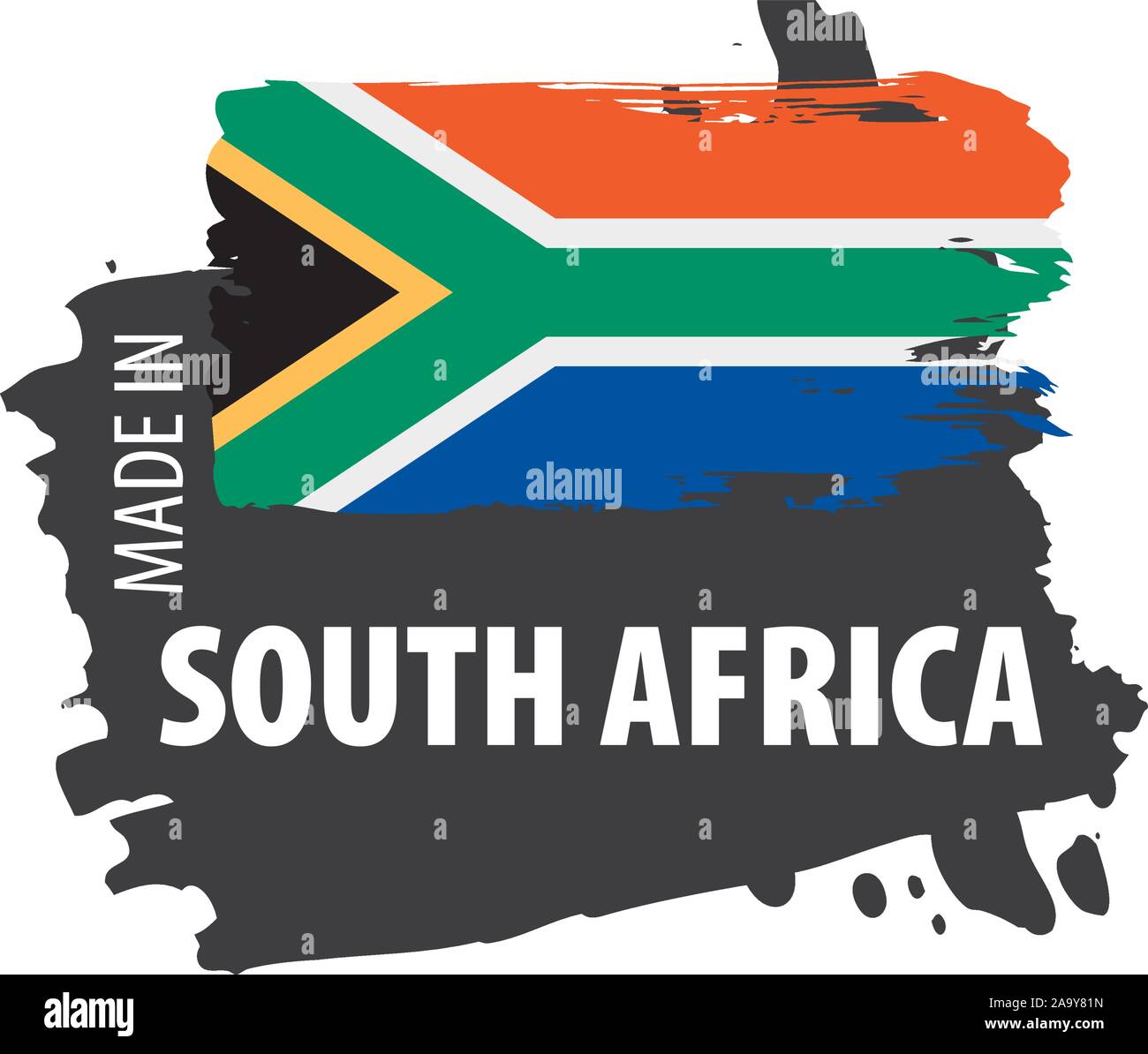 south africa flag, vector illustration on a white background Stock ...