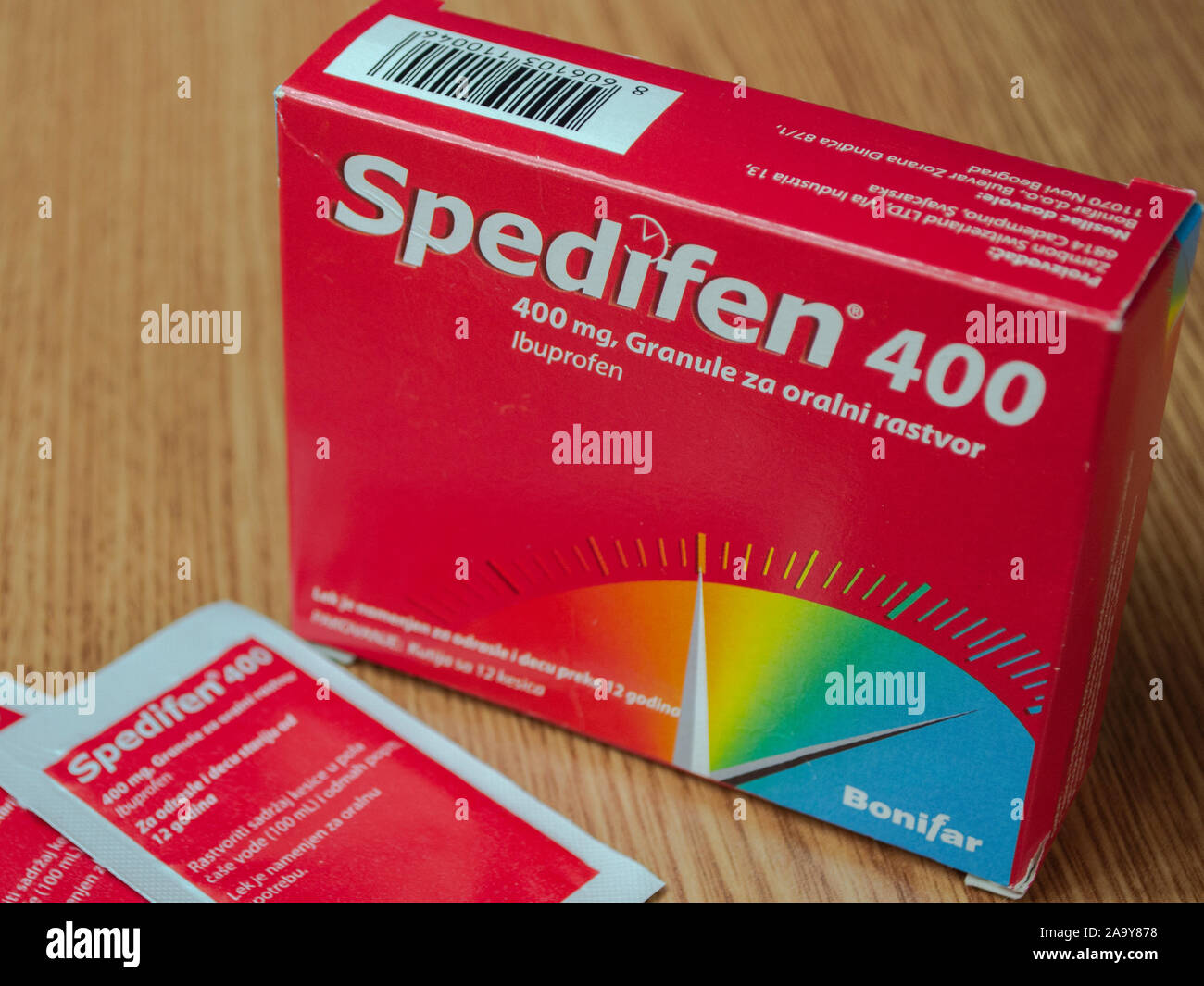 Spedifen granules (Ibuprofen) 400mg Serbia, Europe Stock Photo - Alamy