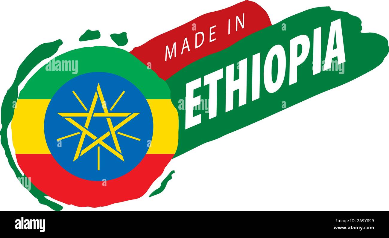Ethiopia flag, vector illustration on a white background Stock Vector ...