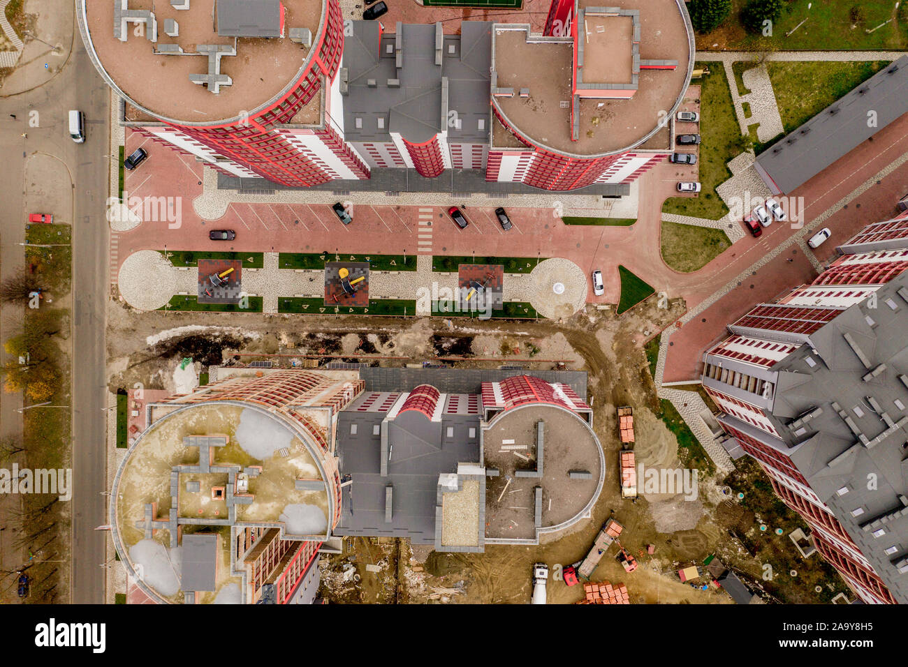 New multi-storey apartment buildings in the city, top view Stock Photo ...