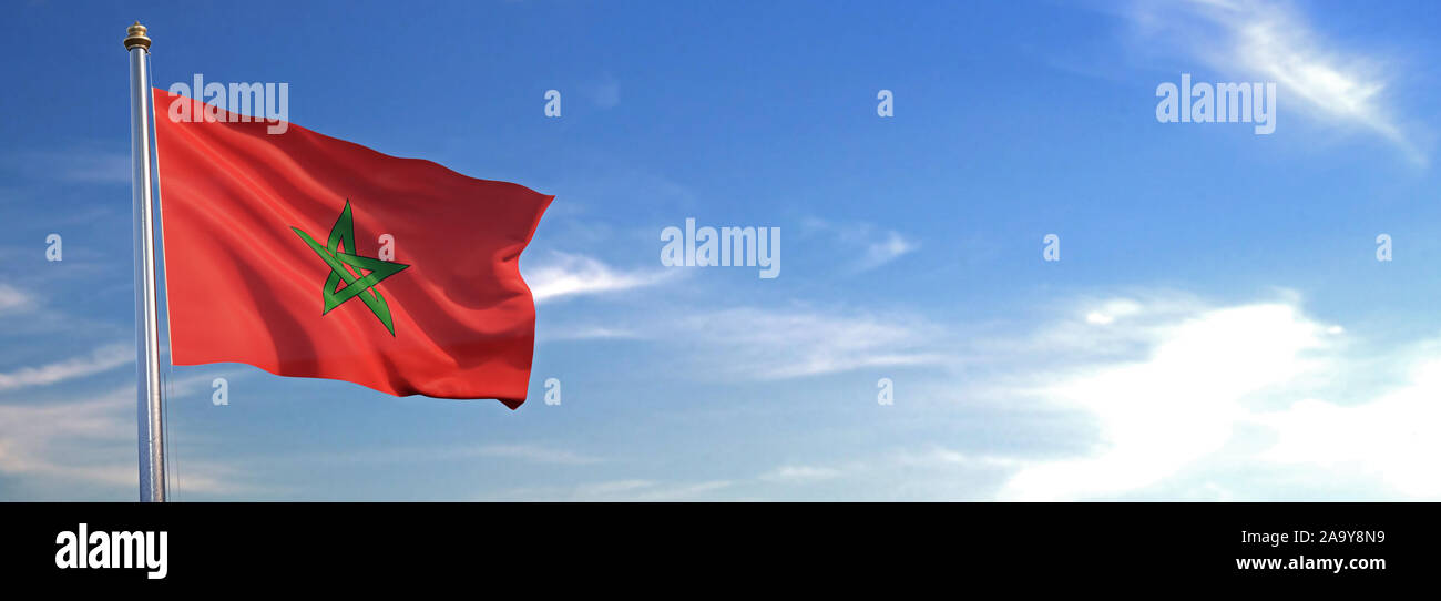 National flag of morocco waving hi-res stock photography and images - Alamy