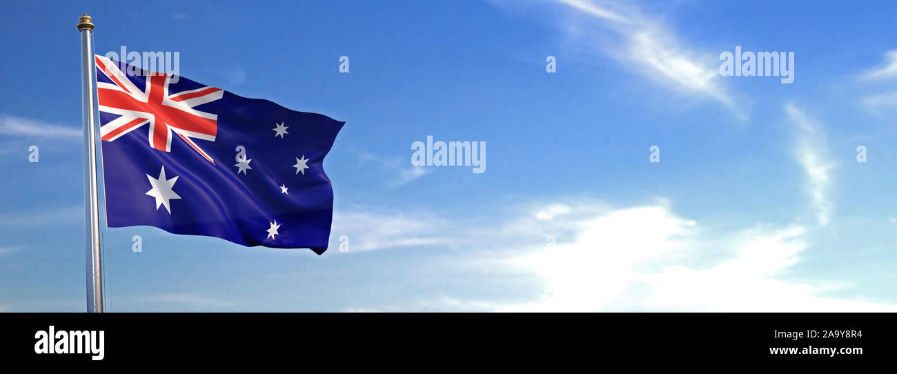National flag of australia waving hi-res stock photography and images ...