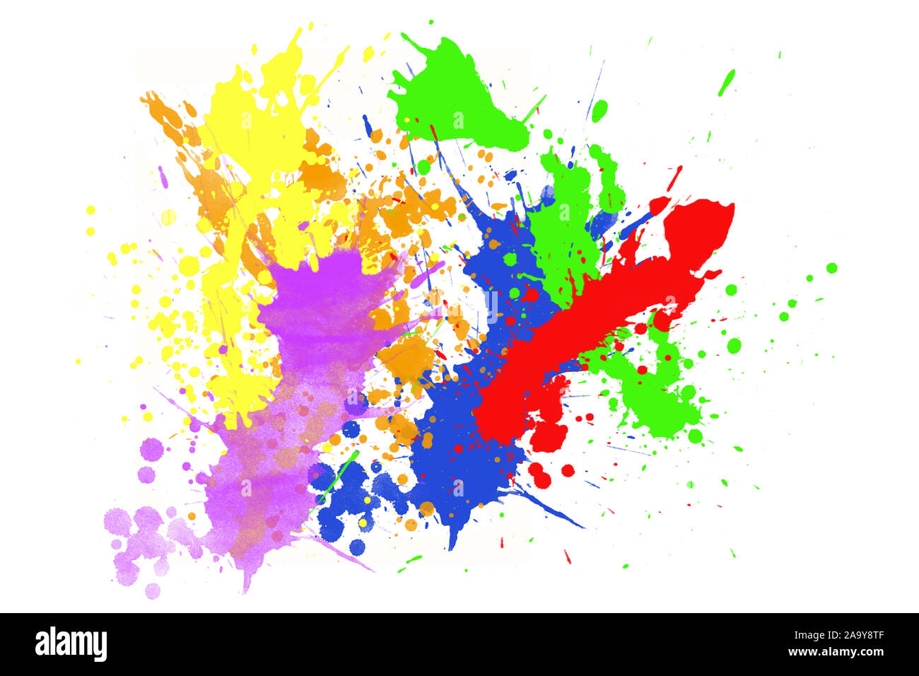 Color mix splash isolated on white background Stock Photo - Alamy