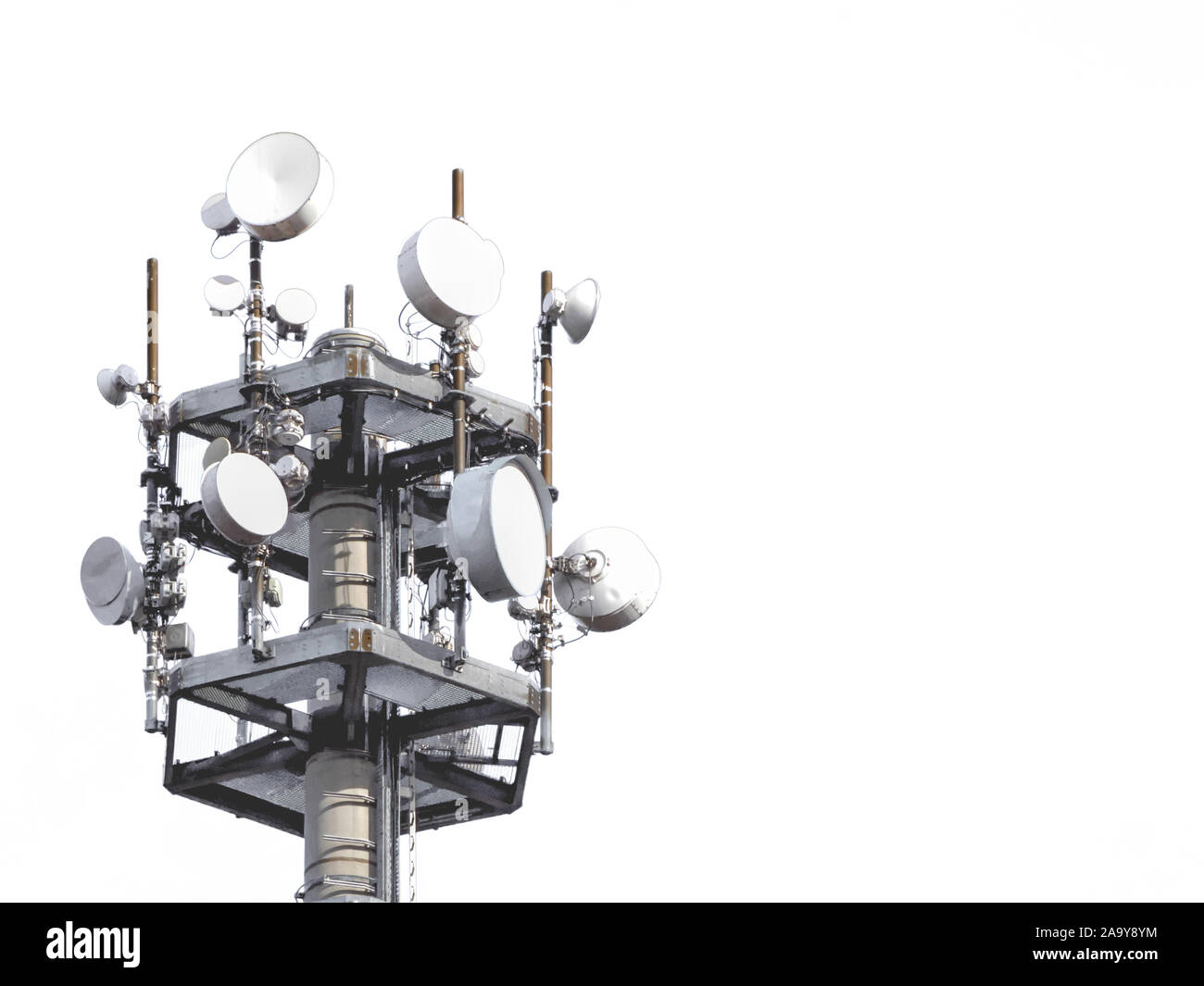 Radio mast isolated on white background Stock Photo - Alamy