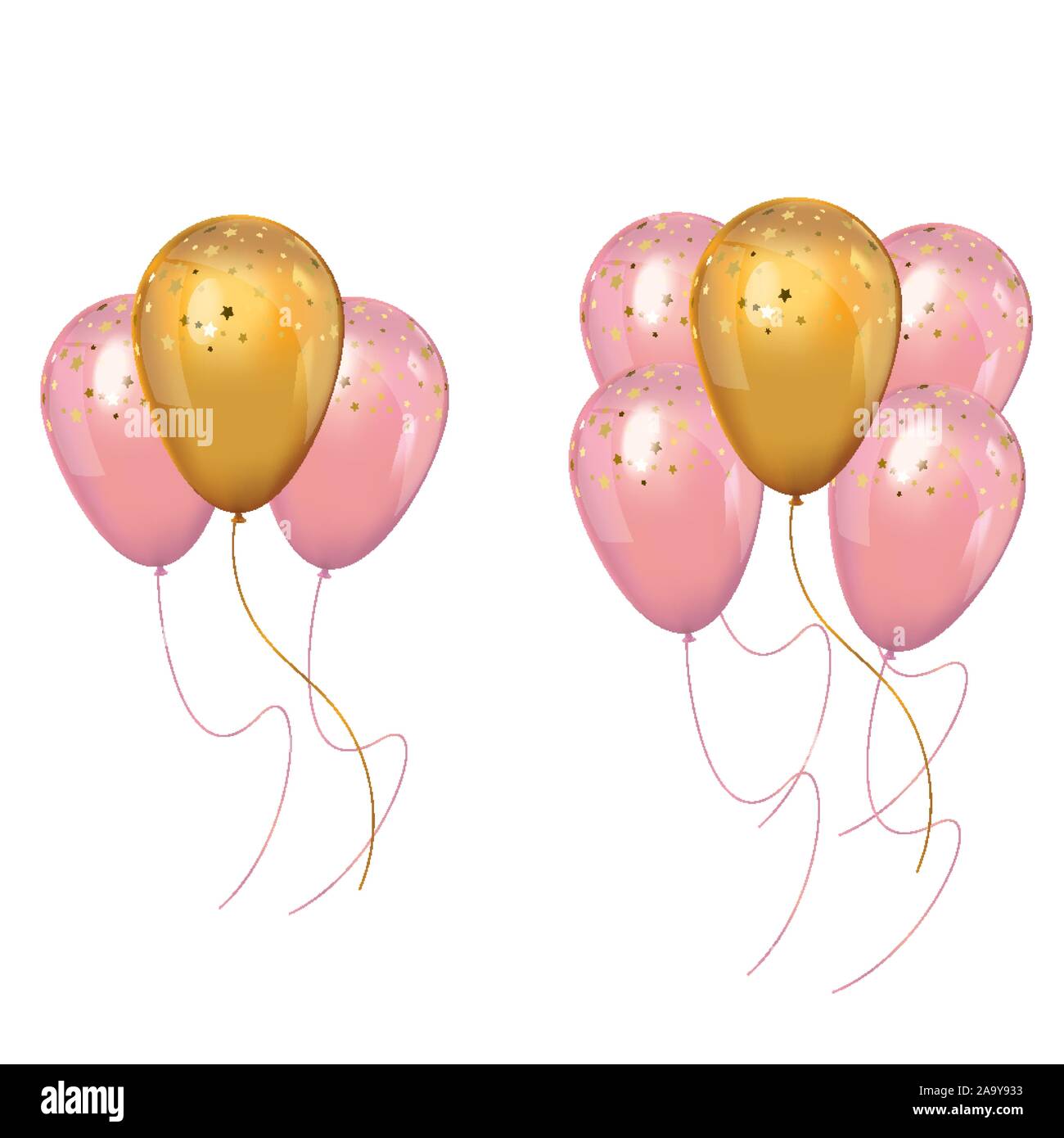 Happy birthday balloons gold Stock Vector Images - Alamy