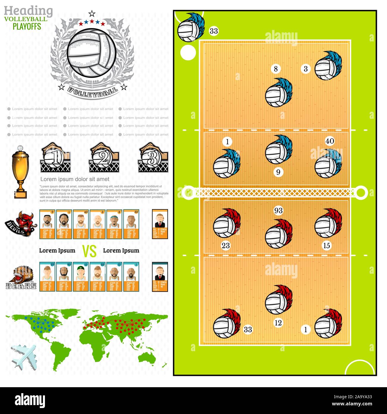Volleyball infographic Cut Out Stock Images & Pictures - Alamy